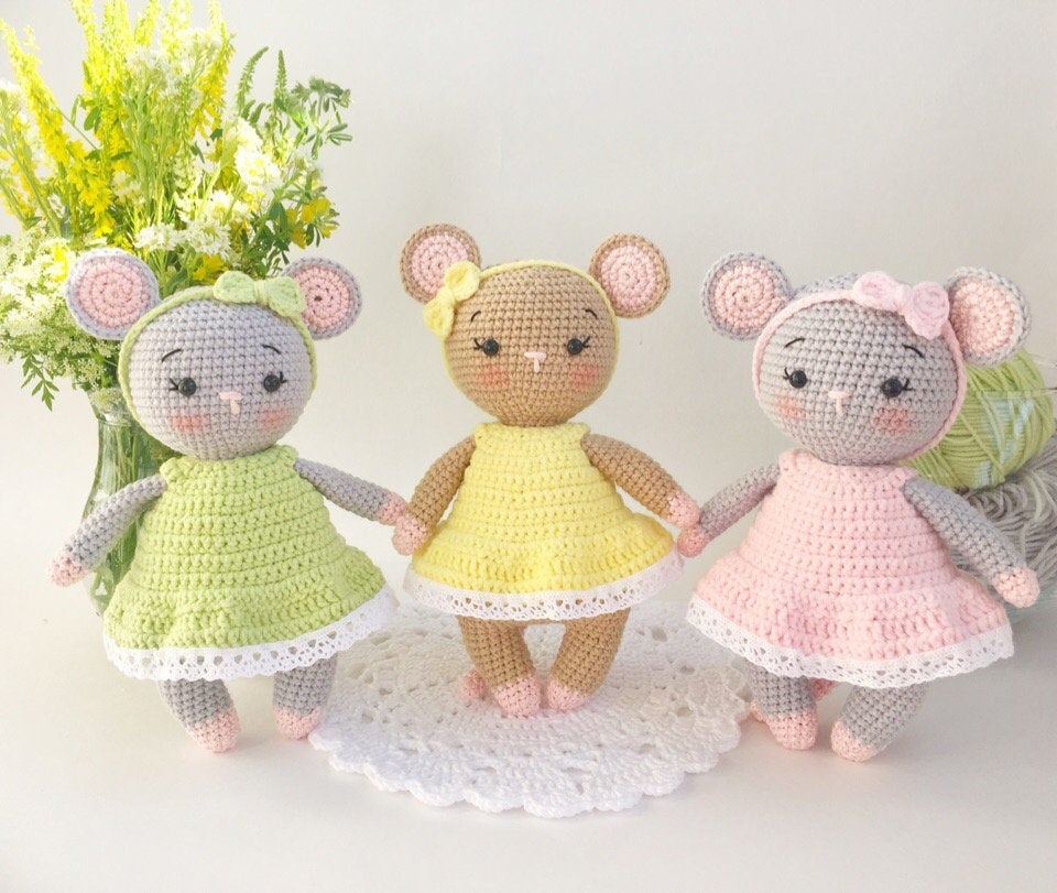 Crochet Mouse Toy Pattern Plush Amigurumi Pattern Kawaii Crochet ...