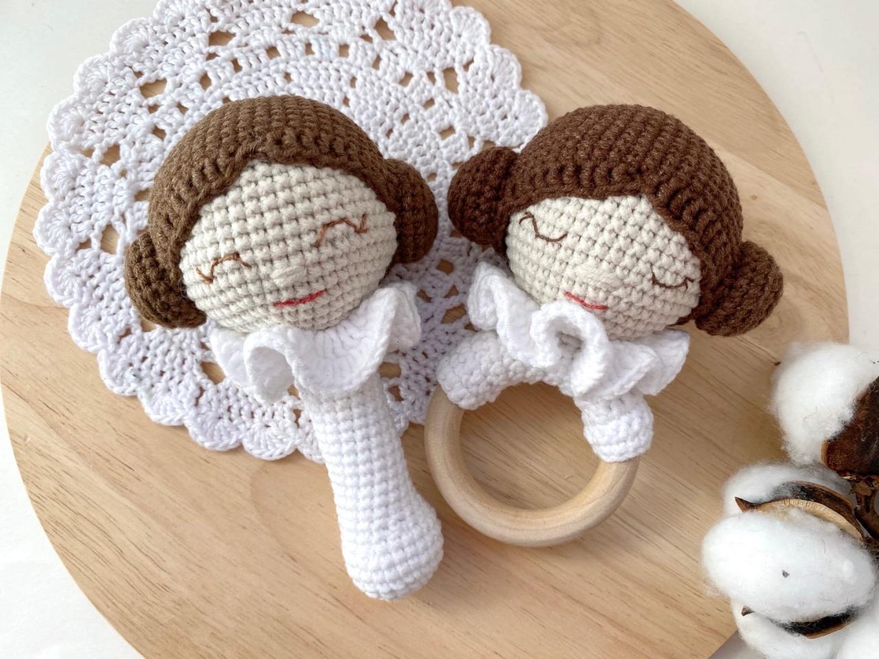 Set Of 4 Princess Leia Rattle And Teething Baby Green Alien Rattle And ...