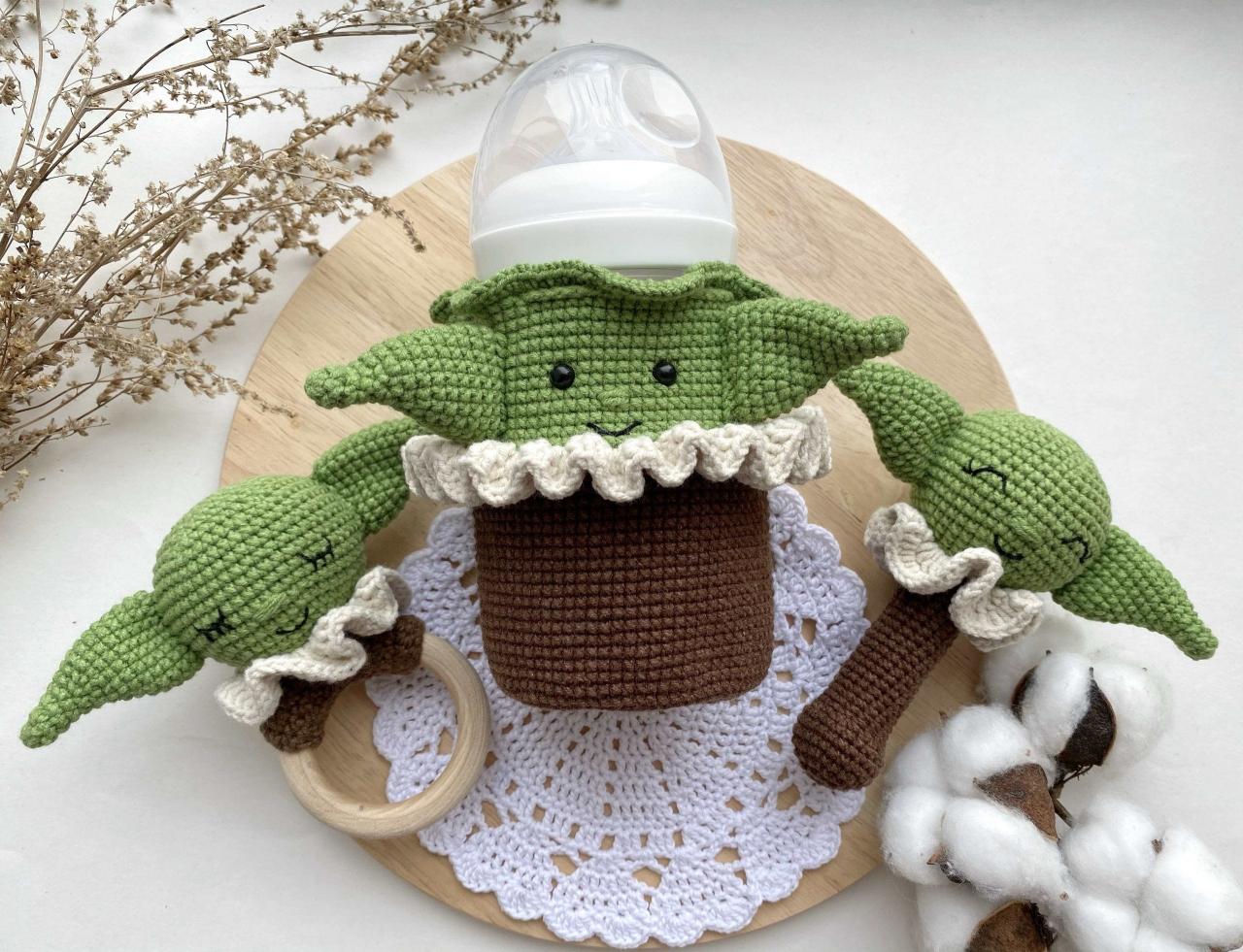 Set Of 4 Princess Leia Rattle And Teething Baby Green Alien Rattle And ...